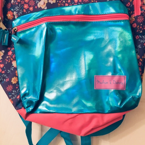 Accessories | Nwt Girls Backpack Pretty Teal With Floral Design | Poshmark